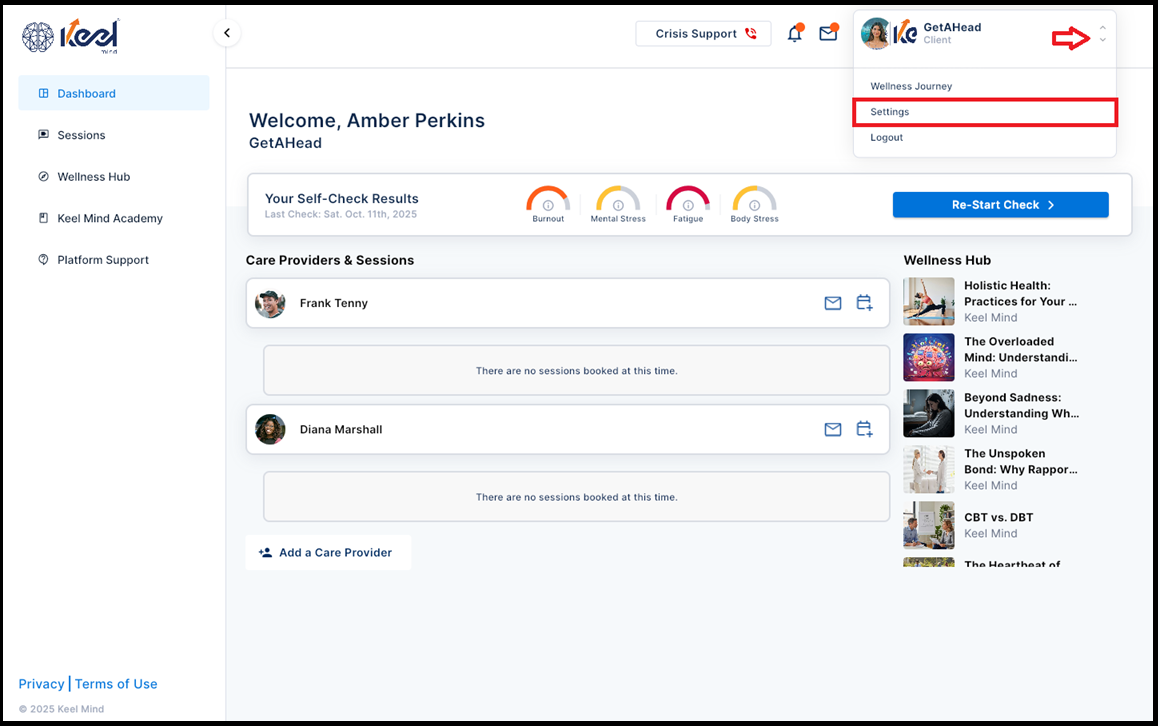How to Edit Personal Information – Keel Mind